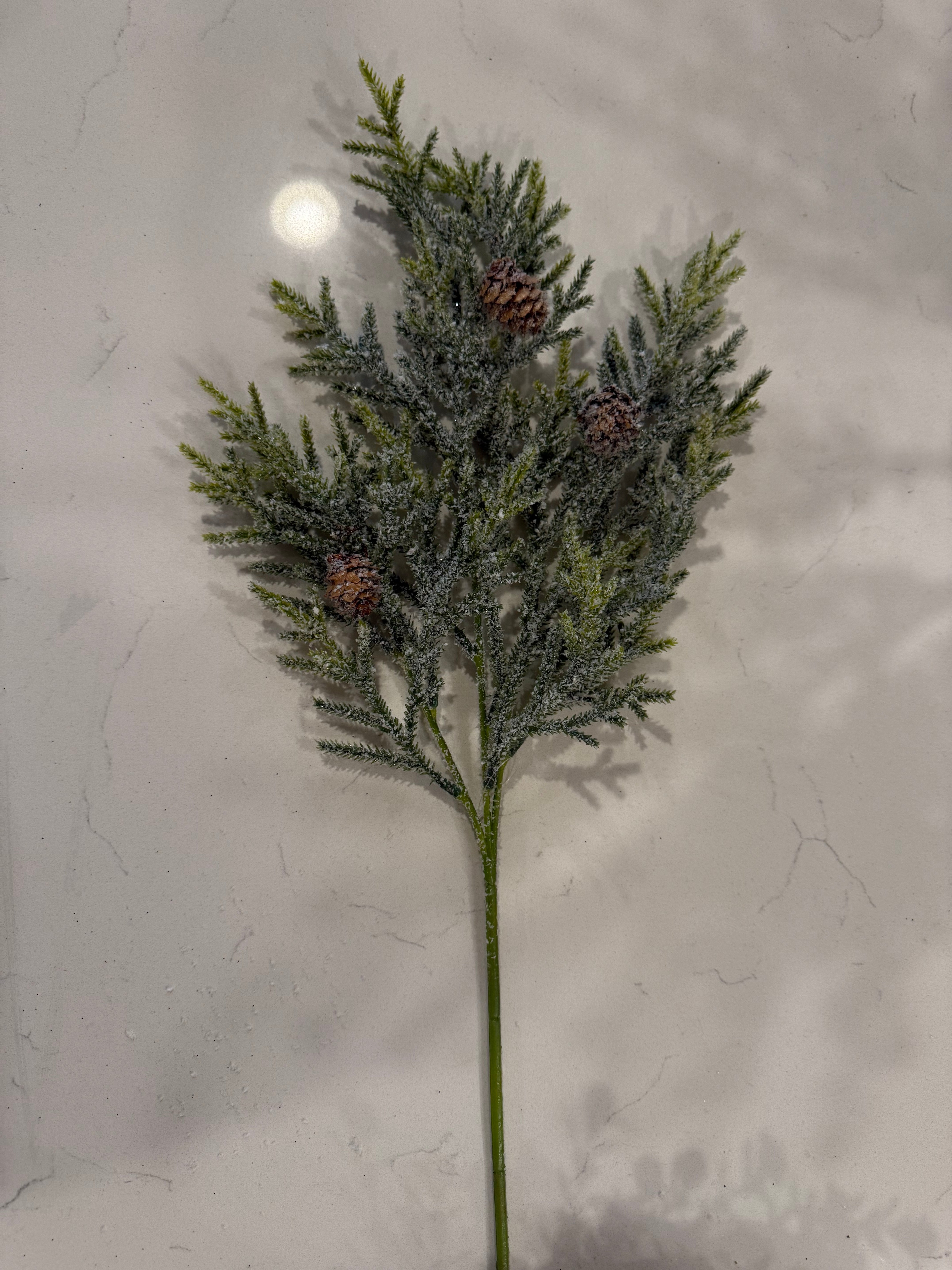 Snowy Juniper Stem with mini Pinecones – Home Decor with Michelle