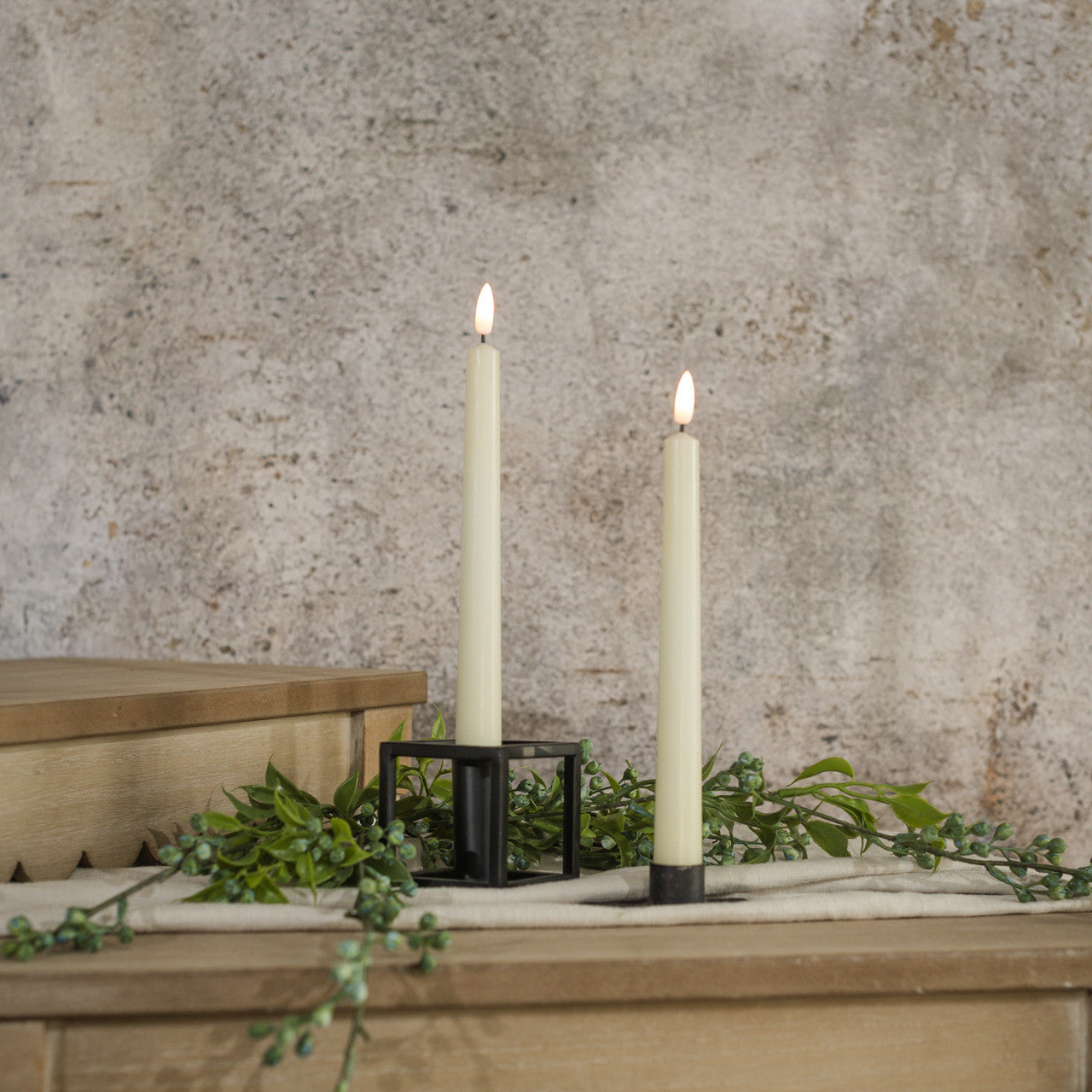 Ivory Flameless Taper Candles 9.5'' - set of 2 – Home Decor with Michelle